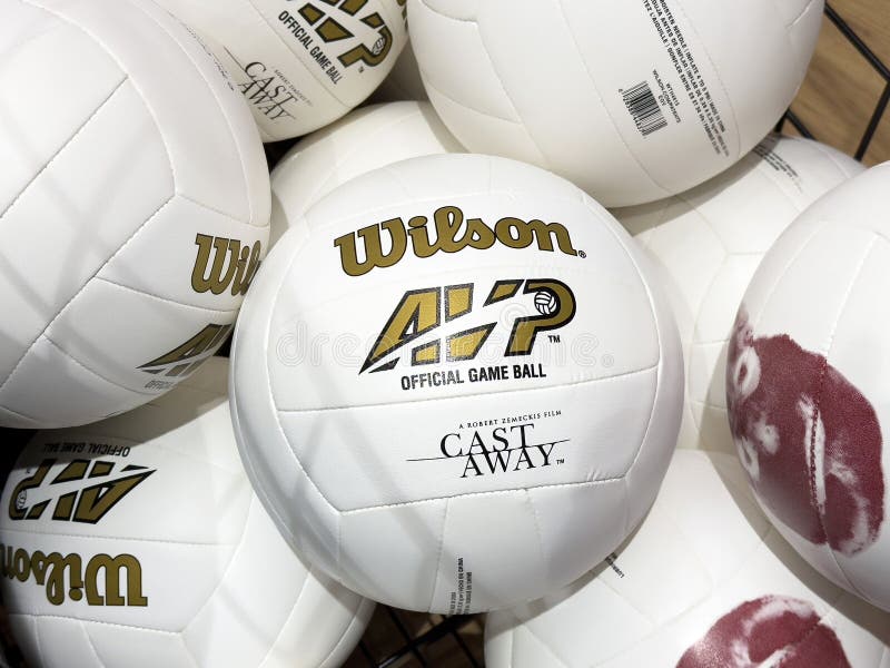 Wilson Volleyballs Featuring Cast Away Branding in a Display Basket ...