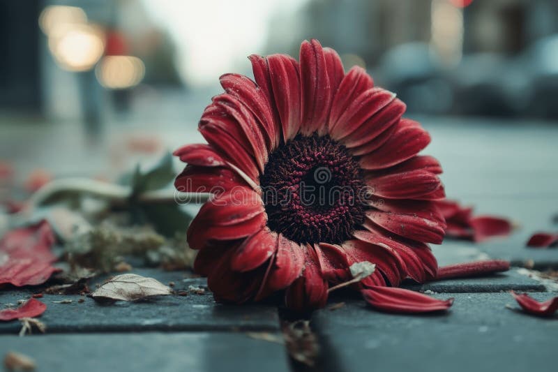 Wilted Flower Lying on the Ground Symbolizing the End of Something ...