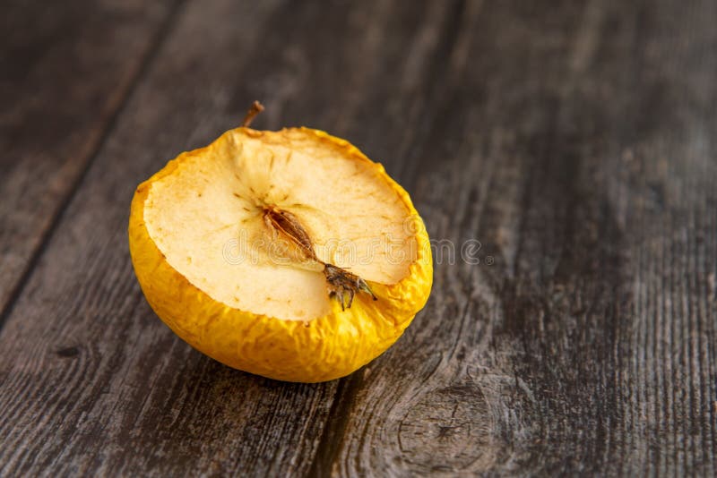 Red Wilted Rotten Half Apple Details. Close Up Photo Stock Image ...