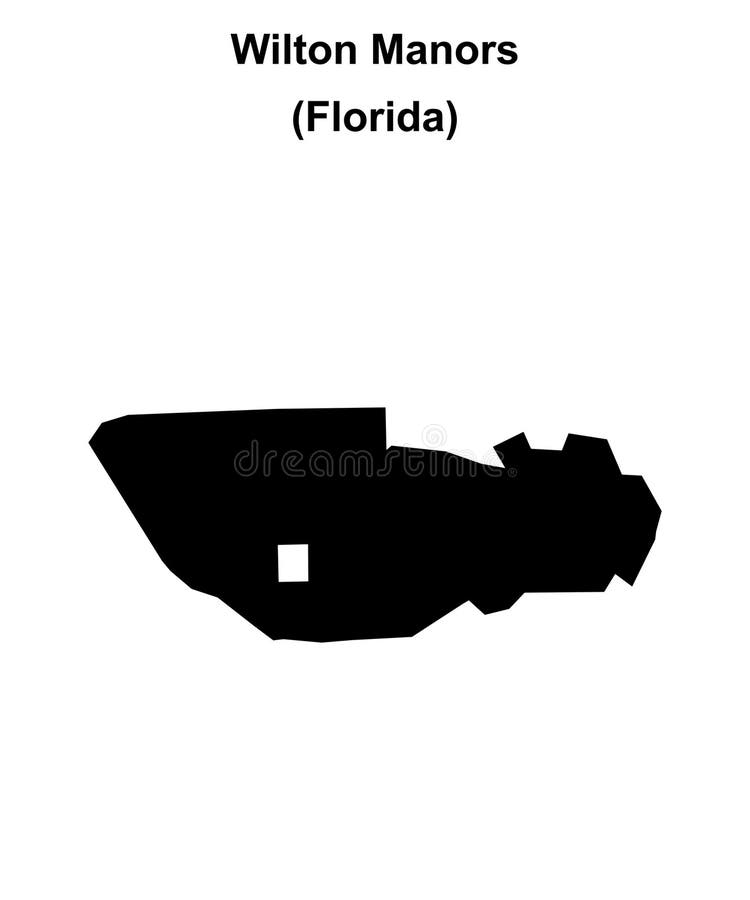 Wilton Manors outline map stock vector. Illustration of boundaries ...