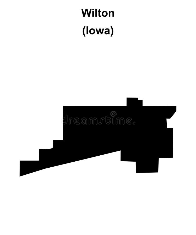 Wilton outline map stock vector. Illustration of shape - 387209083