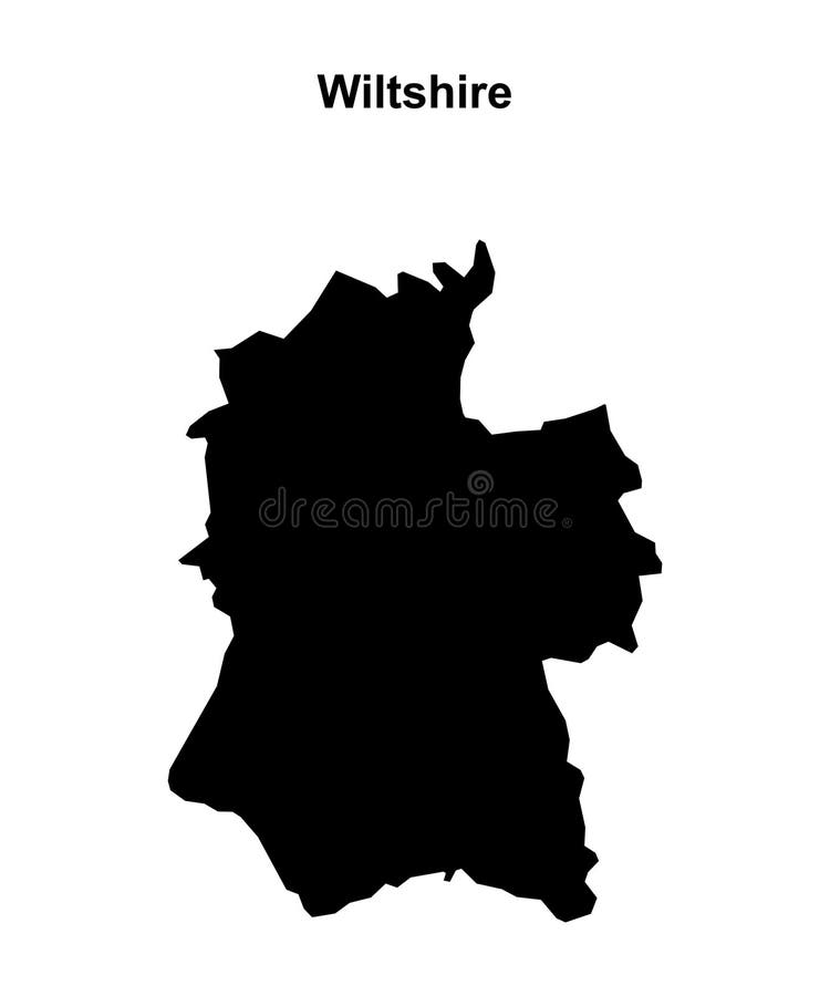 Wiltshire outline map stock vector. Illustration of outline - 360365078