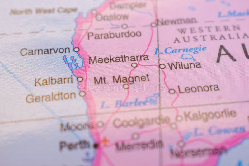 Wiluna on the World Map-Geo Political Map Stock Image - Image of ...