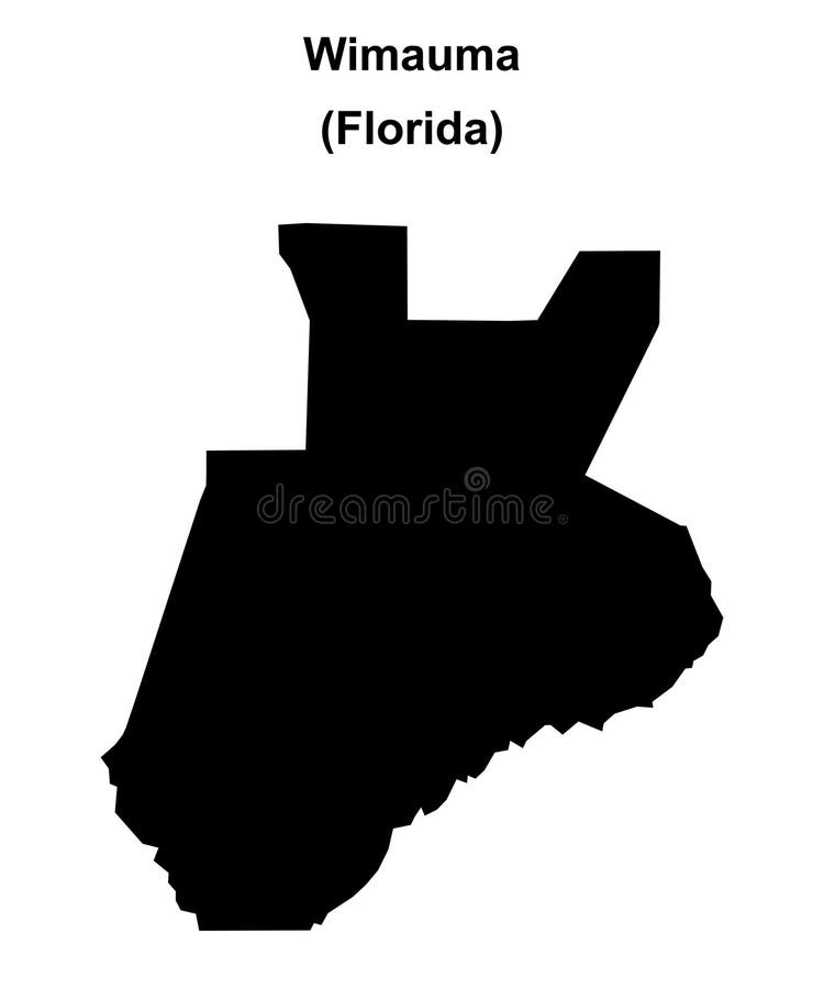 Wimauma outline map stock illustration. Illustration of contour - 357258631