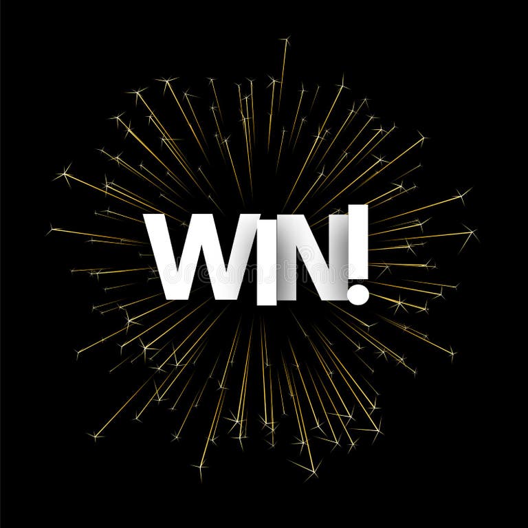 Win Abstract Card with Gold Firework. Stock Vector - Illustration of ...