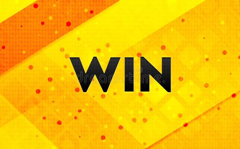 Win Abstract Digital Banner Yellow Background Stock Illustration ...