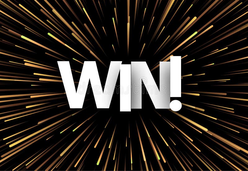 Win Abstract Poster With Golden Firework. Stock Vector - Illustration ...