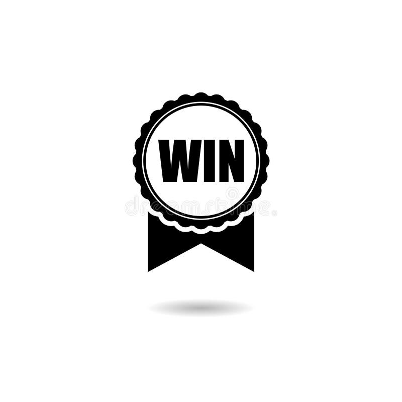 Win Badge Icon Logo with Shadow Stock Vector - Illustration of award ...