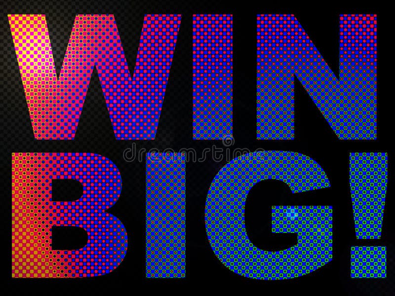 WIN BIG Prize Sign Lit with LED Lights Stock Illustration ...