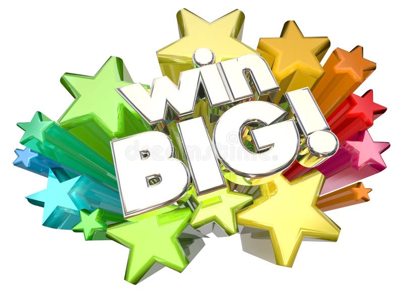 Win Big Success Huge Results Stars Stock Illustration - Illustration of ...