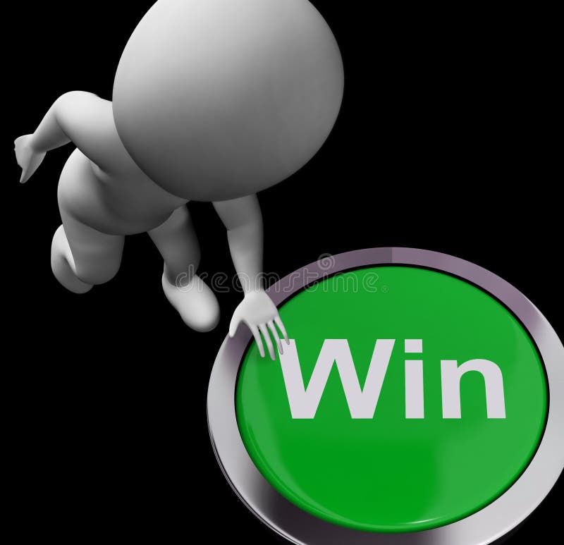 Win Button Shows Victory or First Place Stock Illustration ...