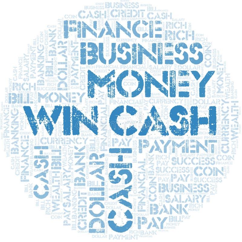 Win Cash Typography Word Cloud. Stock Illustration - Illustration of ...