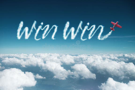 Win Win Cloud Made by Airplane Stock Image - Image of speed, success ...