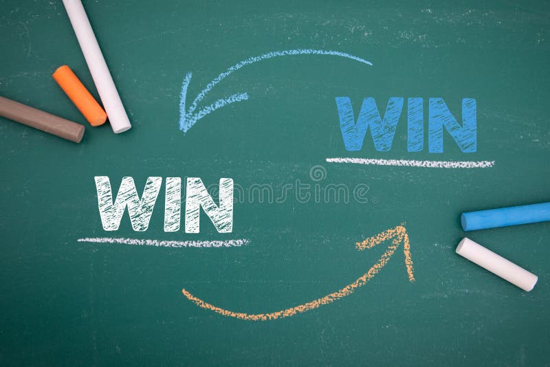 WIN Concept. Text on a Green Chalk Board Stock Image - Image of ...