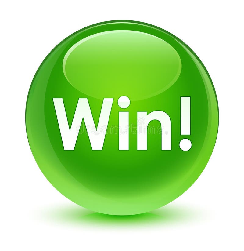 Win Glassy Green Round Button Stock Illustration - Illustration of ...