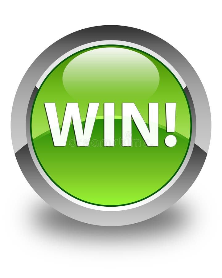 Win Glossy Green Round Button Stock Illustration - Illustration of ...
