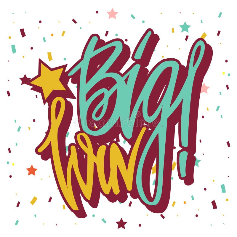 Win Inscription with Colorful Confetti. Stock Vector - Illustration of ...