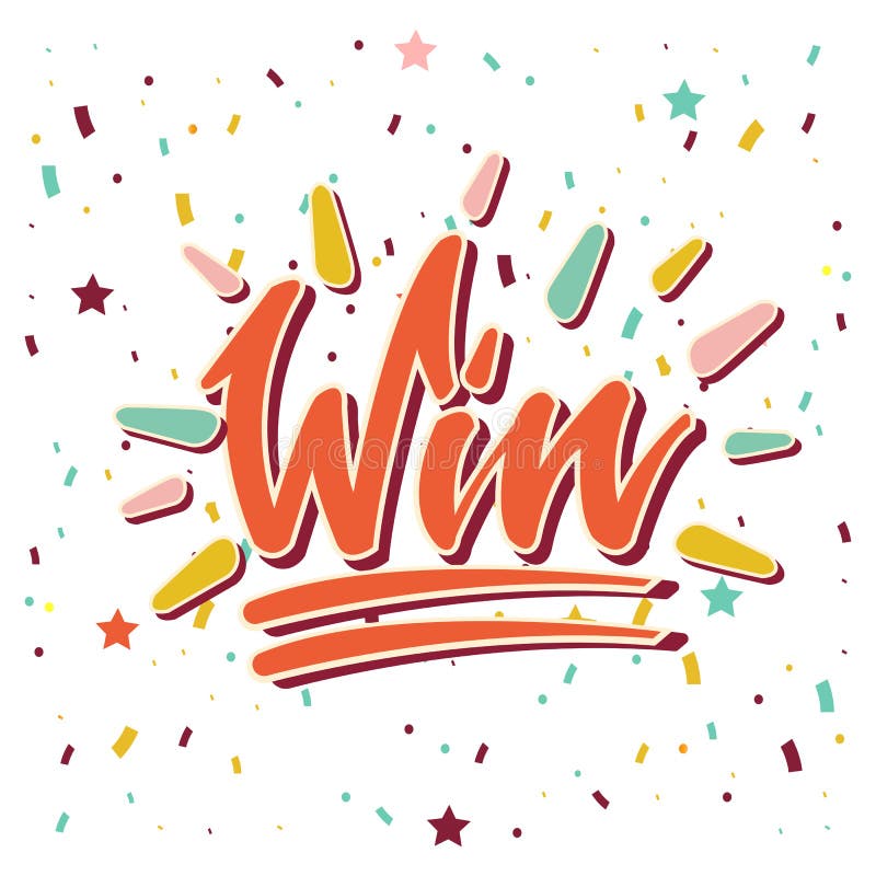 Win Sign Colorful Confetti Stock Illustrations – 370 Win Sign Colorful ...