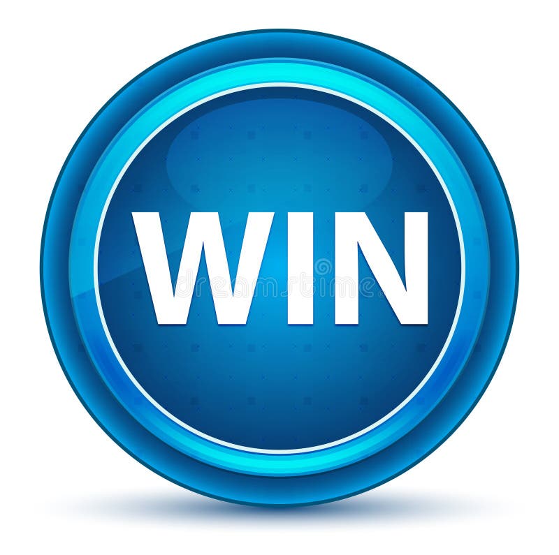 Win Eyeball Blue Round Button Stock Illustration - Illustration of ...