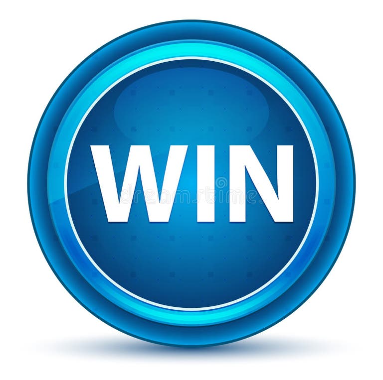 Win Eyeball Blue Round Button Stock Illustration - Illustration of ...