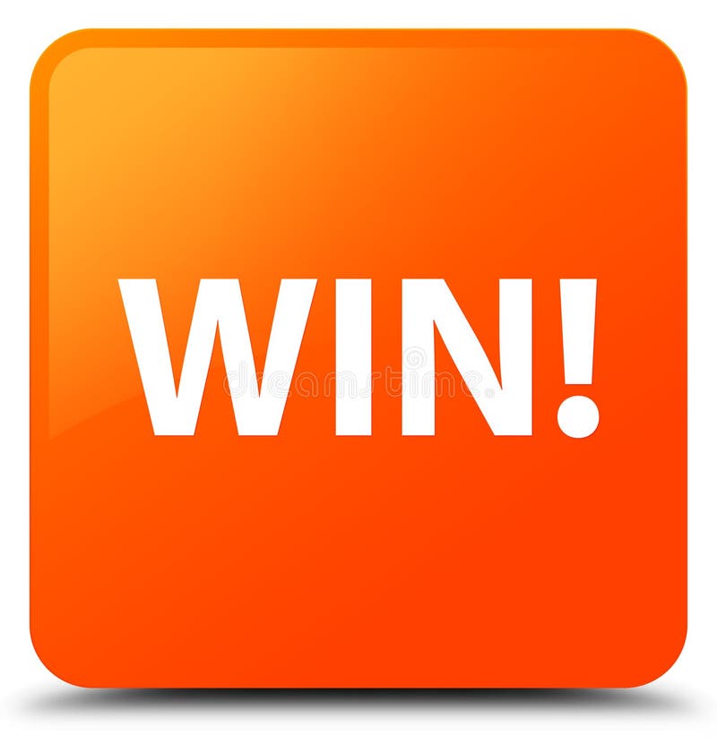 Win orange square button stock illustration. Illustration of button ...
