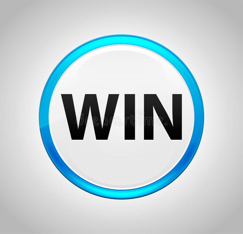 Win Round Blue Push Button stock illustration. Illustration of icon ...