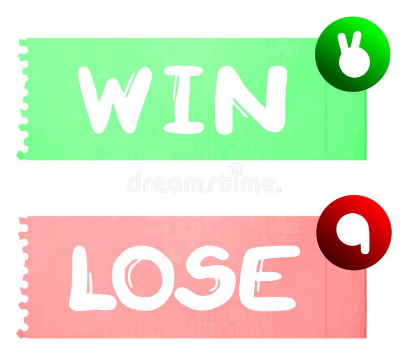 Win and lose stock vector. Illustration of fist, sign - 35099630