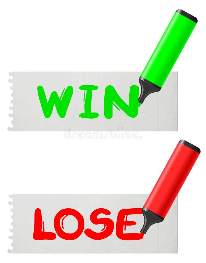 Win and lose stock vector. Illustration of fist, sign - 35099630