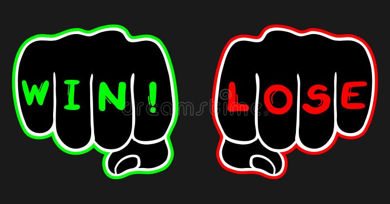 Win and lose stock vector. Illustration of fist, sign - 35099630