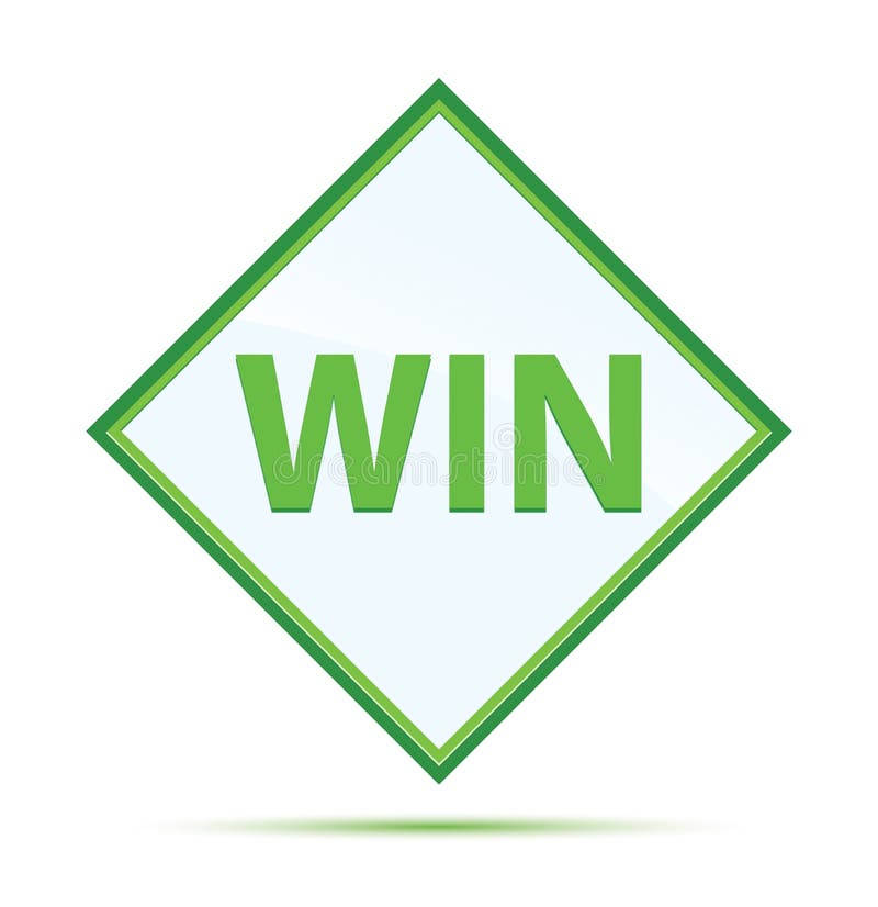Win Modern Abstract Green Diamond Button Stock Illustration ...
