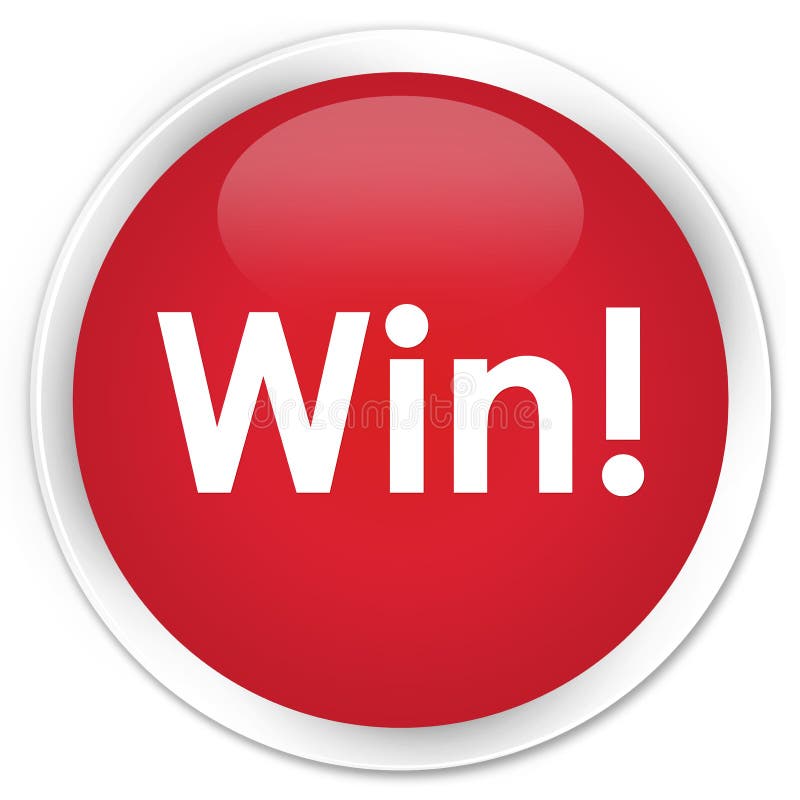 Win Premium Red Round Button Stock Illustration - Illustration of ...