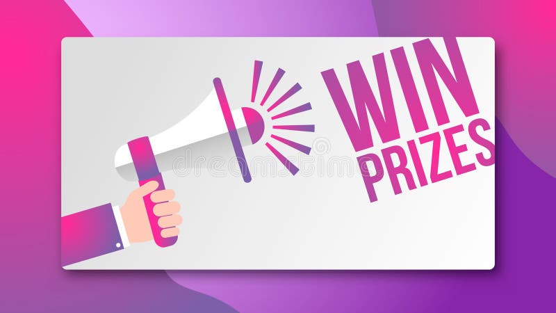 Win Prizes Banner Design - SPEAKER CONCEPT Stock Illustration ...