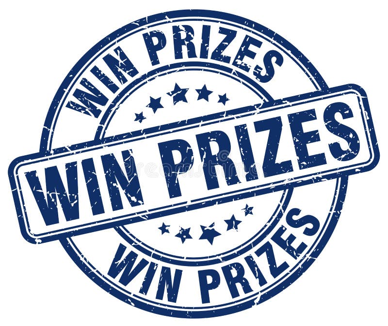 Win Prizes Blue Grunge Round Vintage Stamp Stock Vector - Illustration ...
