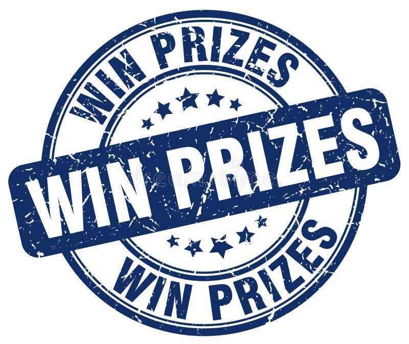 Win Prizes Blue Grunge Round Vintage Stamp Stock Vector - Illustration ...