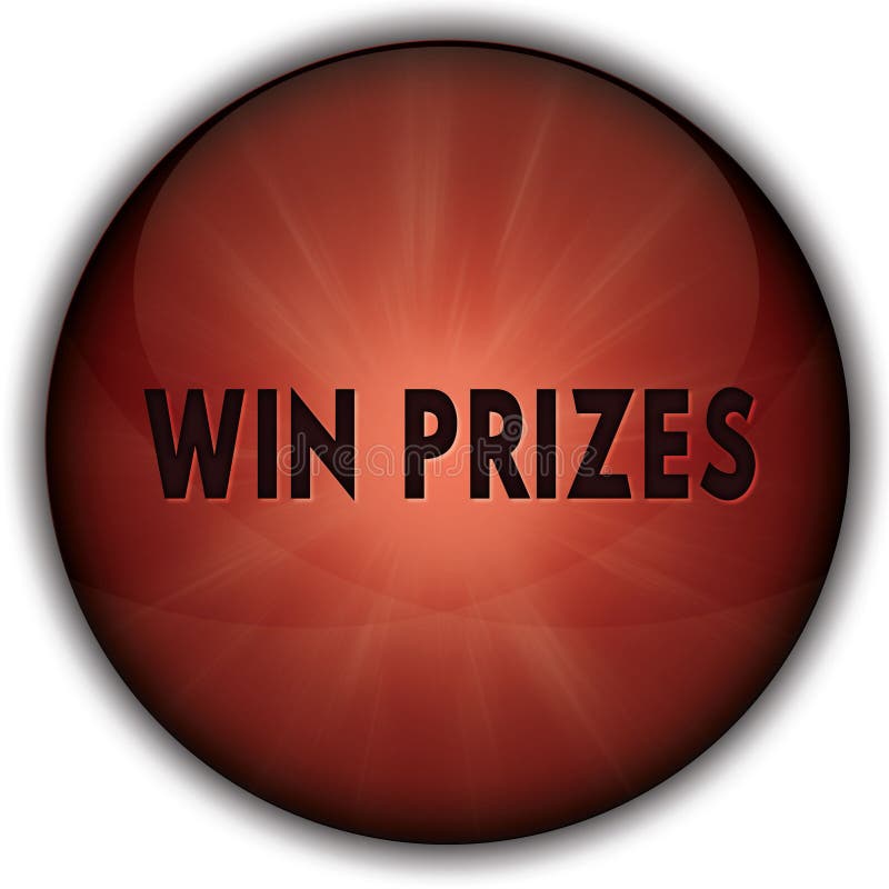 WIN PRIZES Red Button Badge. Stock Illustration - Illustration of badge ...
