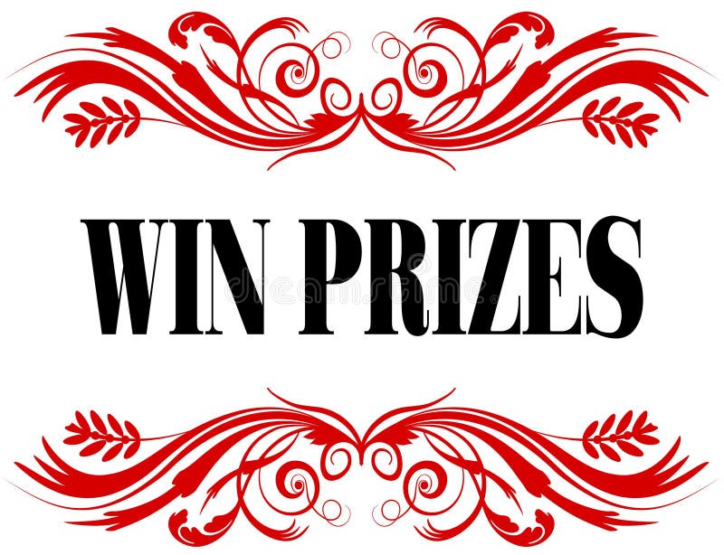 WIN PRIZES Red Floral Text Frame. Stock Illustration - Illustration of ...