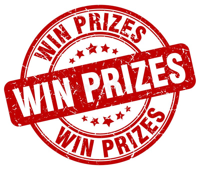 Win Prizes Red Grunge Round Vintage Stamp Stock Vector - Illustration ...