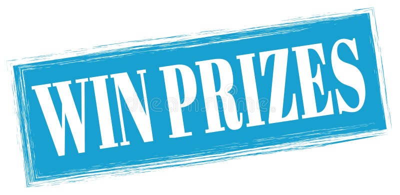 WIN PRIZES Text Written on Blue Stamp Sign Stock Illustration ...