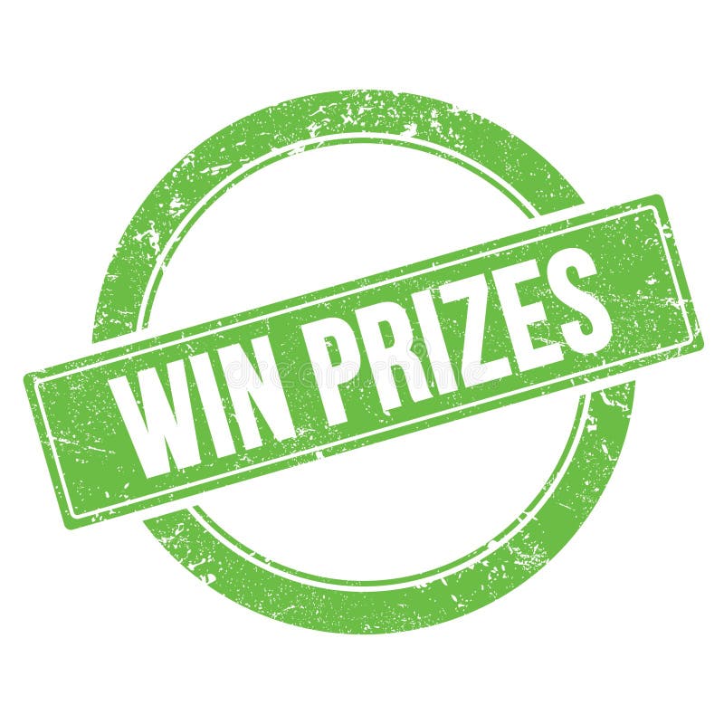 WIN PRIZES Green Round Stamp Sign Stock Illustration - Illustration of ...