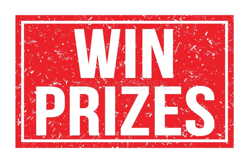 WIN PRIZES, Words on Red Rectangle Stamp Sign Stock Illustration ...