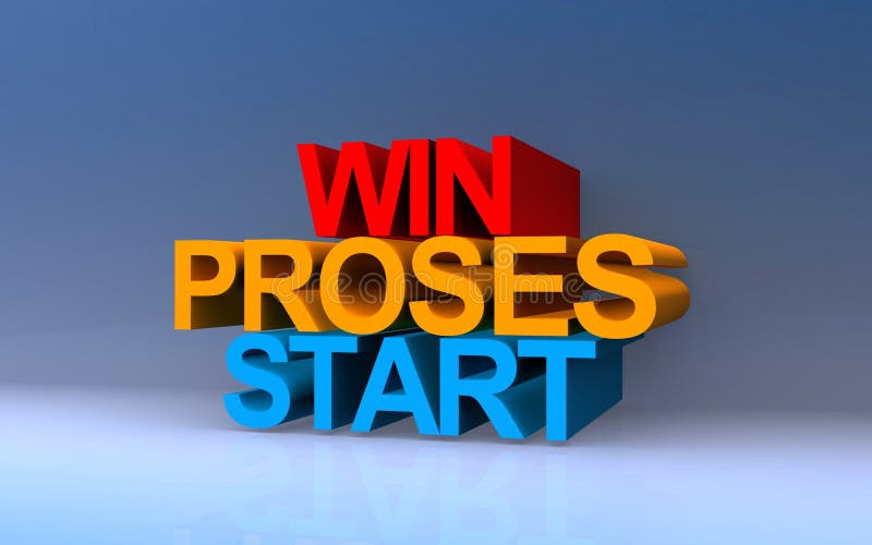 Win proses start on blue stock illustration. Illustration of effective ...