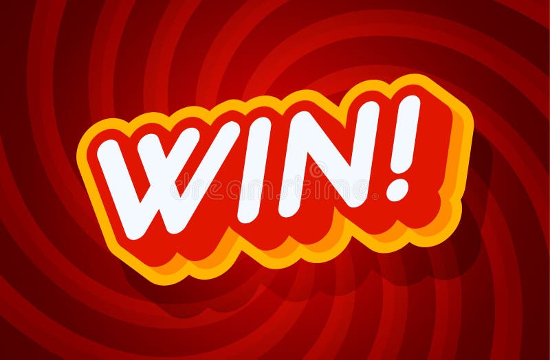 Win Red and Yellow Text Effect Template with 3d Type Style and Retro ...
