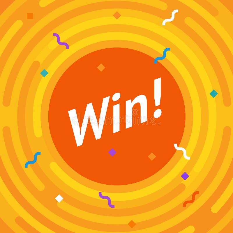 Win Sign. Congratulations Win Banner. Flat Win Illustration. Win Banner ...