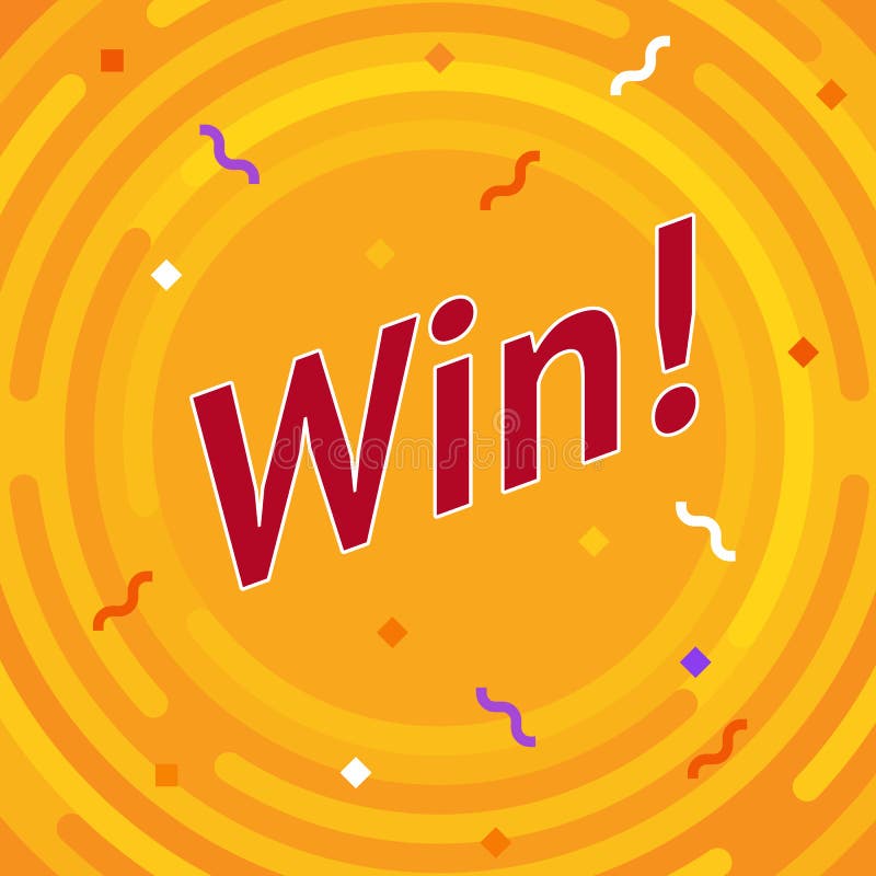 Win Sign. Congratulations Win Banner. Flat Win Illustration. Win Banner ...