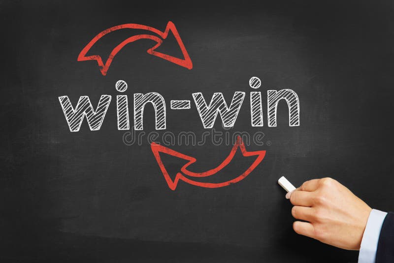 Win-Win Situatie stock afbeelding. Afbeelding bestaande uit blauw ...