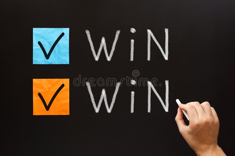 Win-Win Situation Business Concept on Blackboard Stock Photo - Image of ...