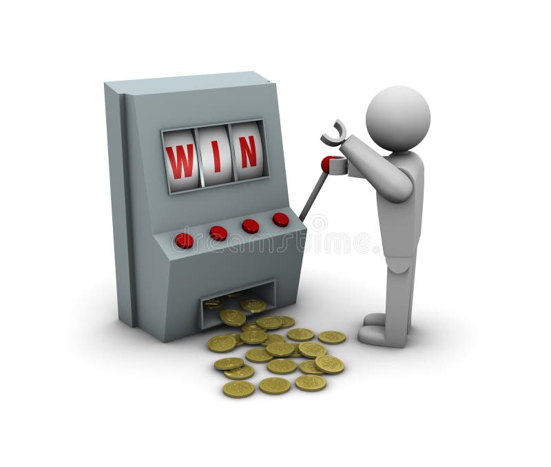 Win with a slot machine stock illustration. Illustration of goal - 14572429