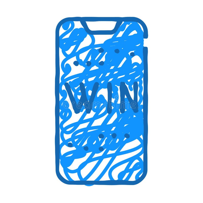 Win Smartphone Screen Icon Doodle Illustration Stock Vector ...