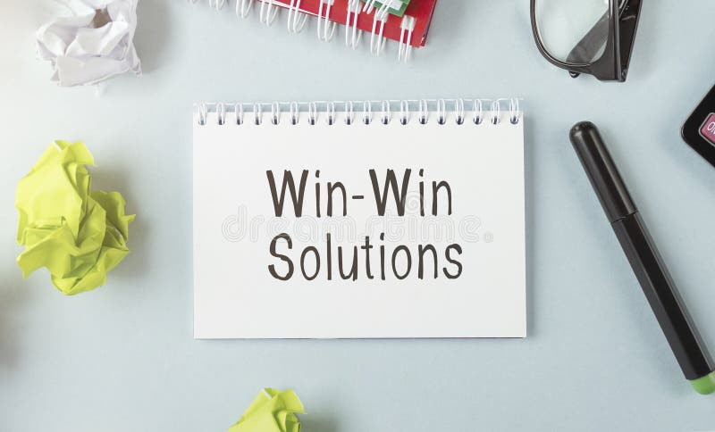 WIN-WIN SOLUTIONS. Conceptual Background Stock Photo - Image of finger ...