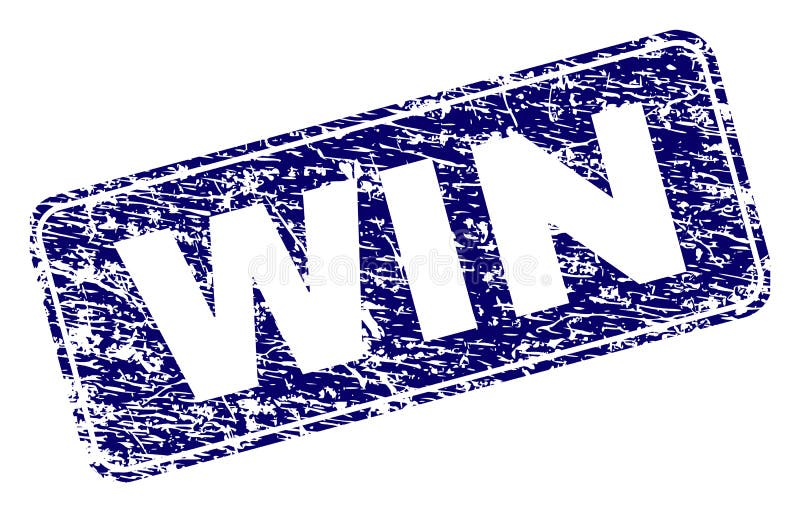 Scratched WIN Framed Rounded Rectangle Stamp Stock Vector ...